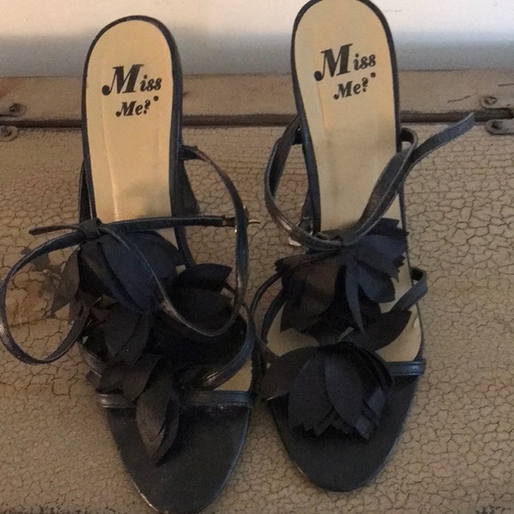 Miss Me | Shoes | Delicate Heel With Fabric Flowers And Ankle Strap ...